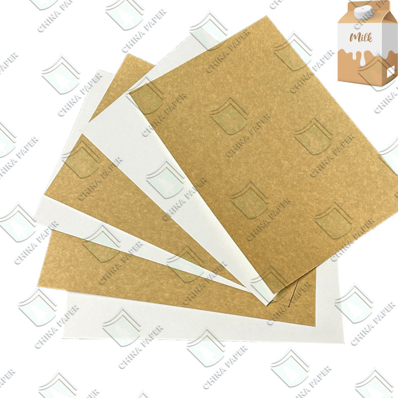 OEM Liquid Food Packaging Board Printing White Kraft Back Board Milk Box